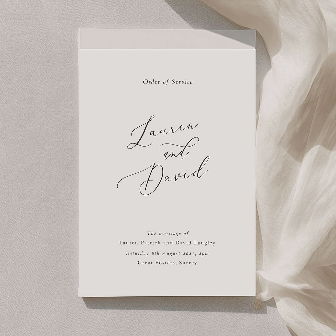 Orders of Service | Wedding Stationery | Peony & Rose